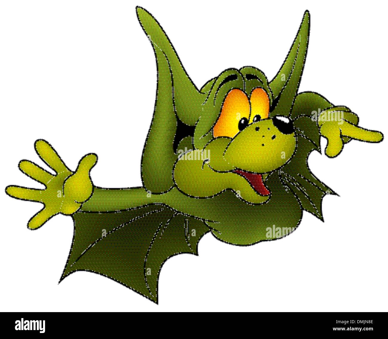 Green Smiling Bat Stock Vector Image & Art - Alamy
