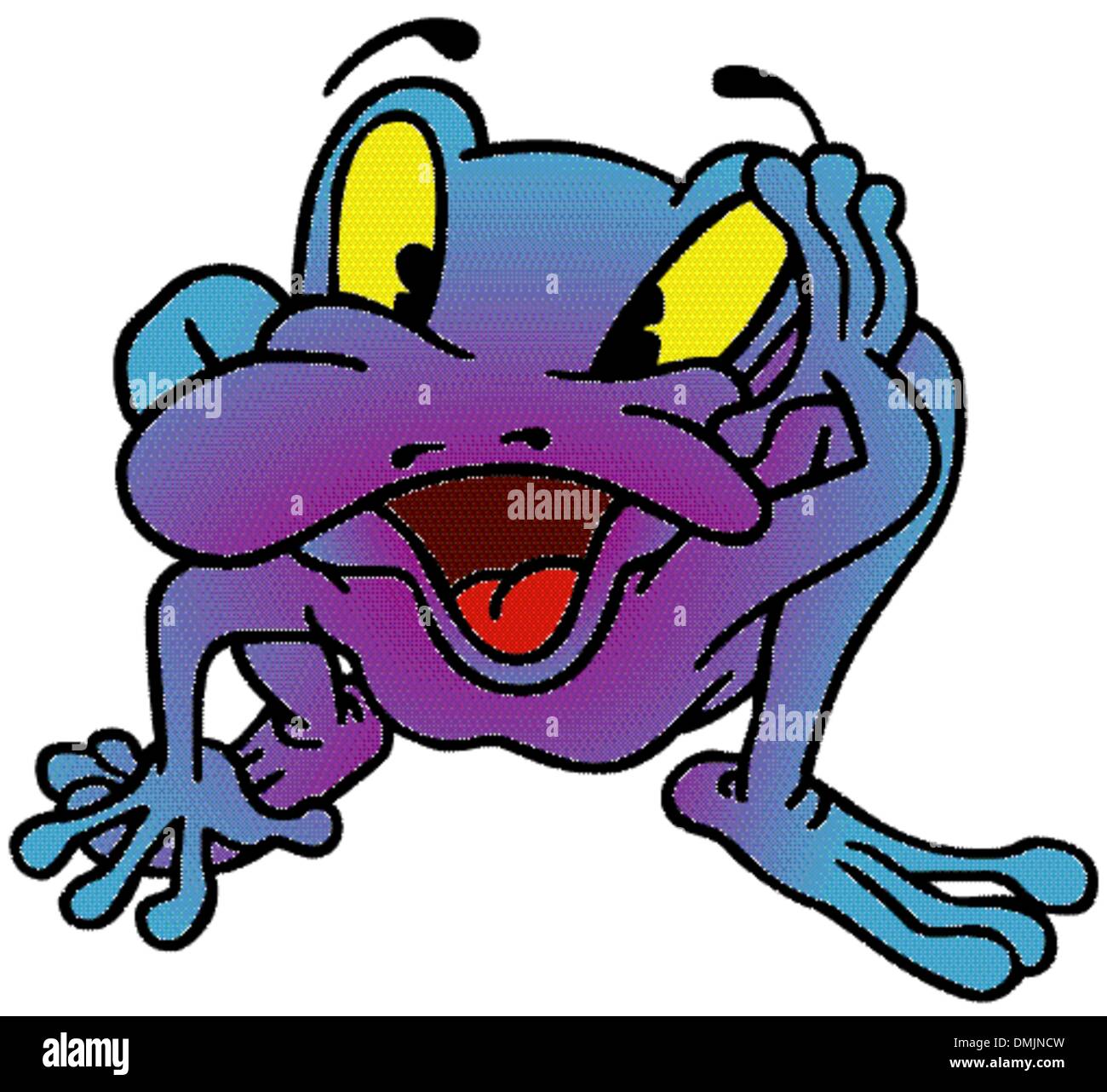 Blue frog cartoon drawing hi-res stock photography and images - Alamy