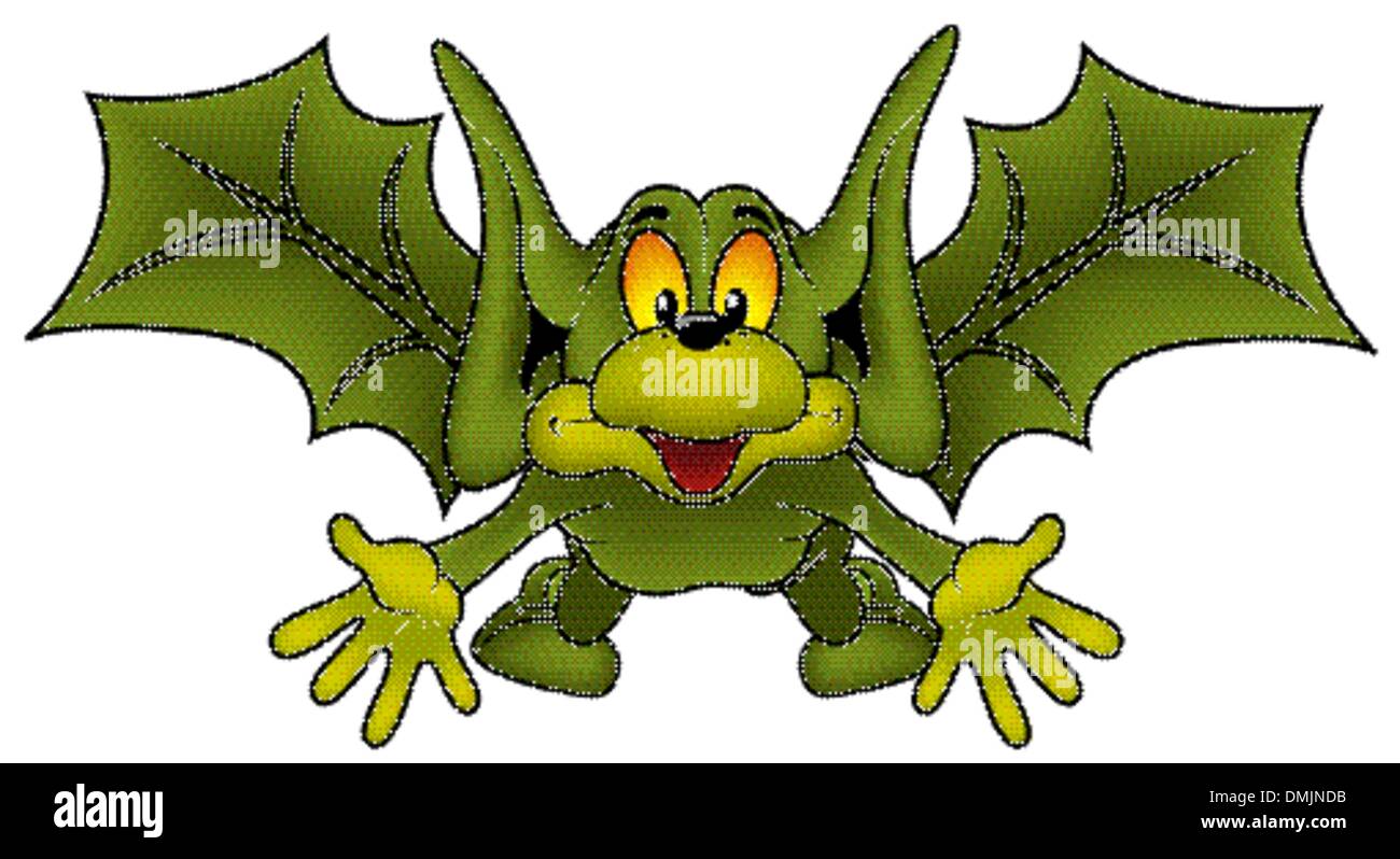 Green Flying Bat Stock Vector Image & Art - Alamy