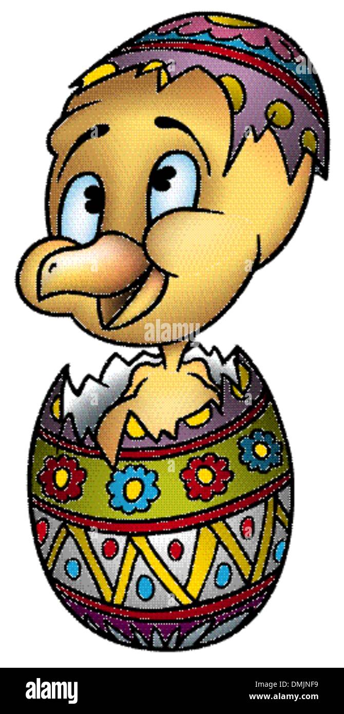 Easter chicken cartoon illustration Stock Vector Images - Alamy