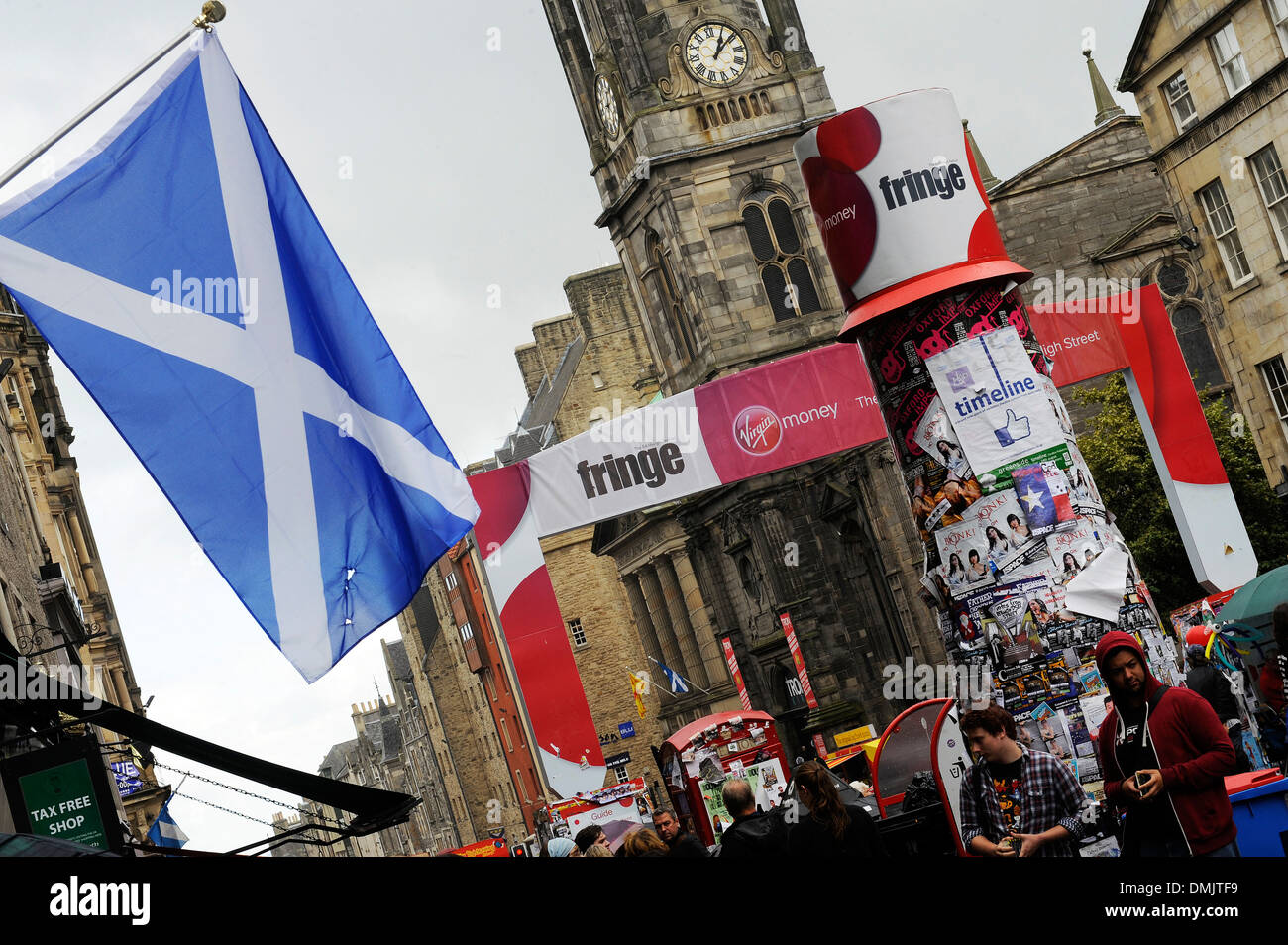 The Saltire, the national flag of Scotland flies from a building on the ...