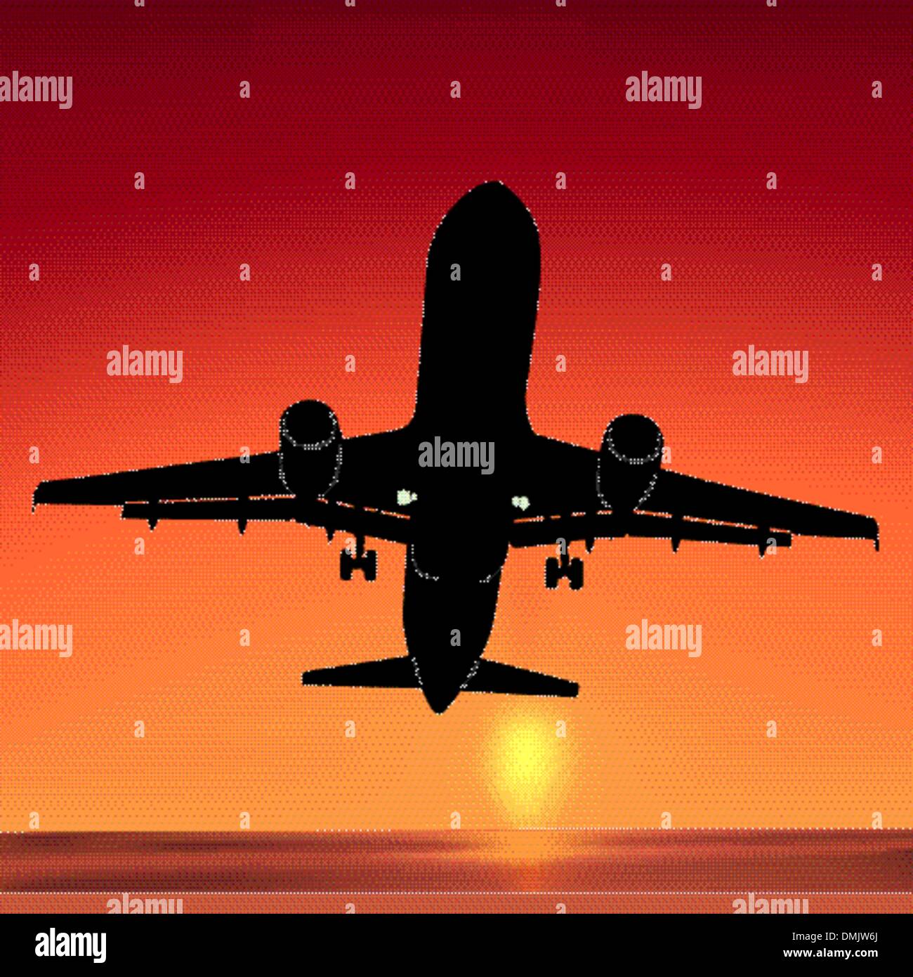 Aircraft airbus sunset Stock Vector Images - Alamy