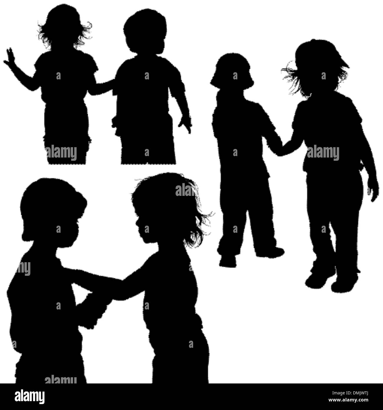 Adorable Two Kids Stock Vector Image & Art - Alamy