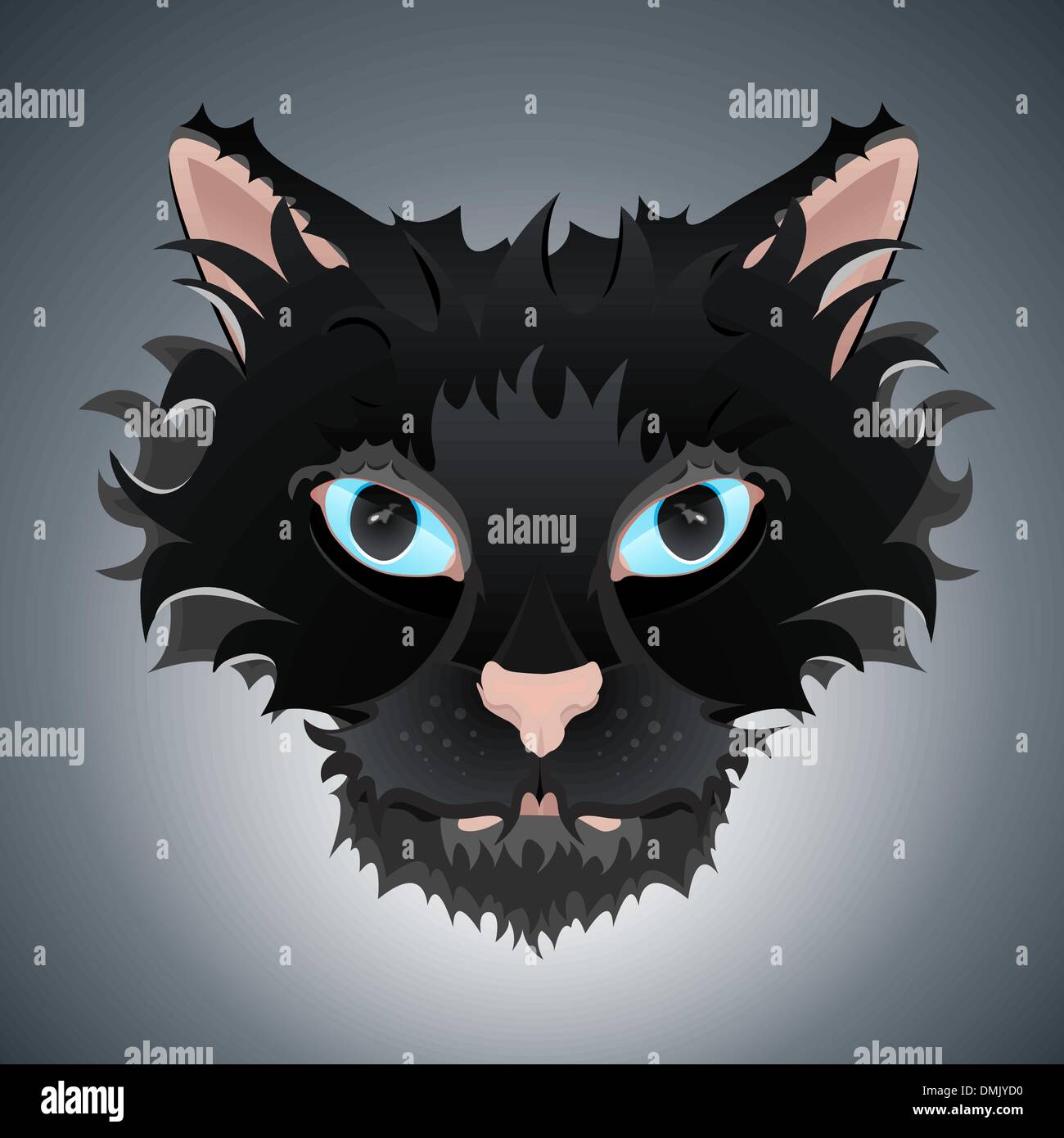 Crazy cat face Stock Vector Images - Alamy