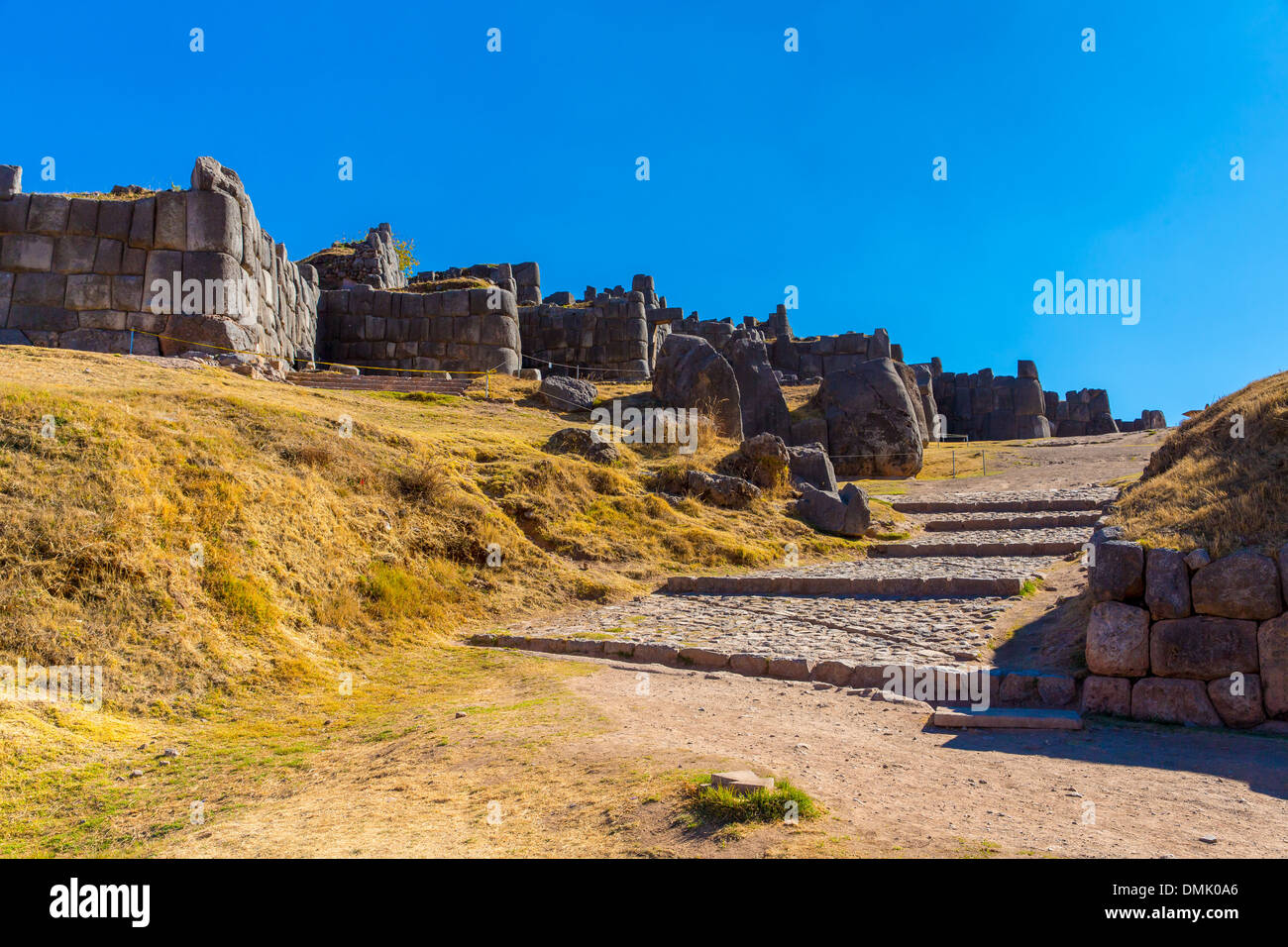 Inca Wall in SAQSAYWAMAN Peru South America. Example of polygonal ...