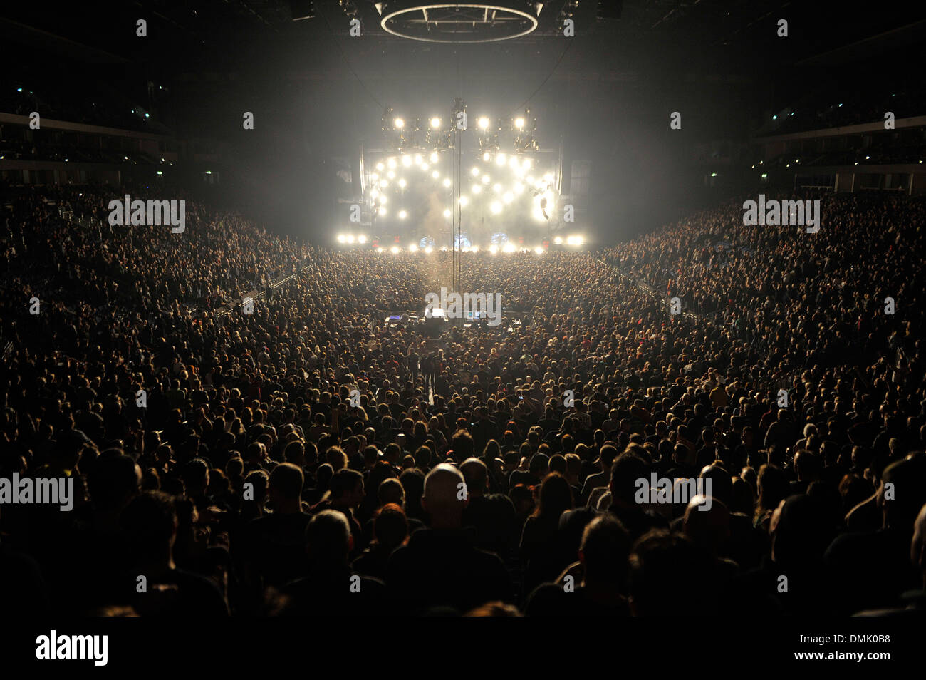 View of the stage and crowd at the O2 Word Arena in Berlin, Germany ...