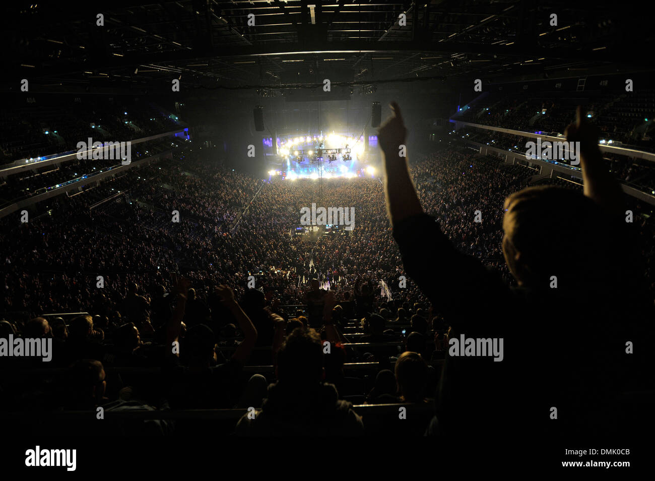 View of the stage and crowd at the O2 Word Arena in Berlin, Germany ...