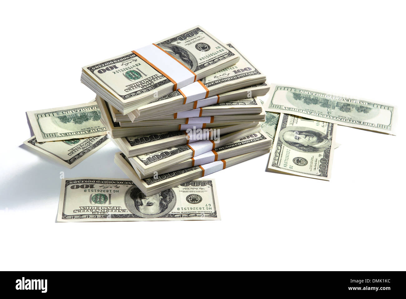 Stacks of American money Stock Photo - Alamy