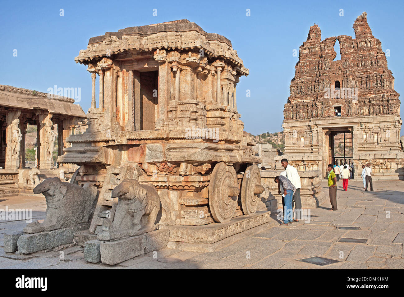 STONE RATHA IN THE TEMPLE OF VITTALA IN HAMPI, KARNATAKA, INDIA, ASIA ...