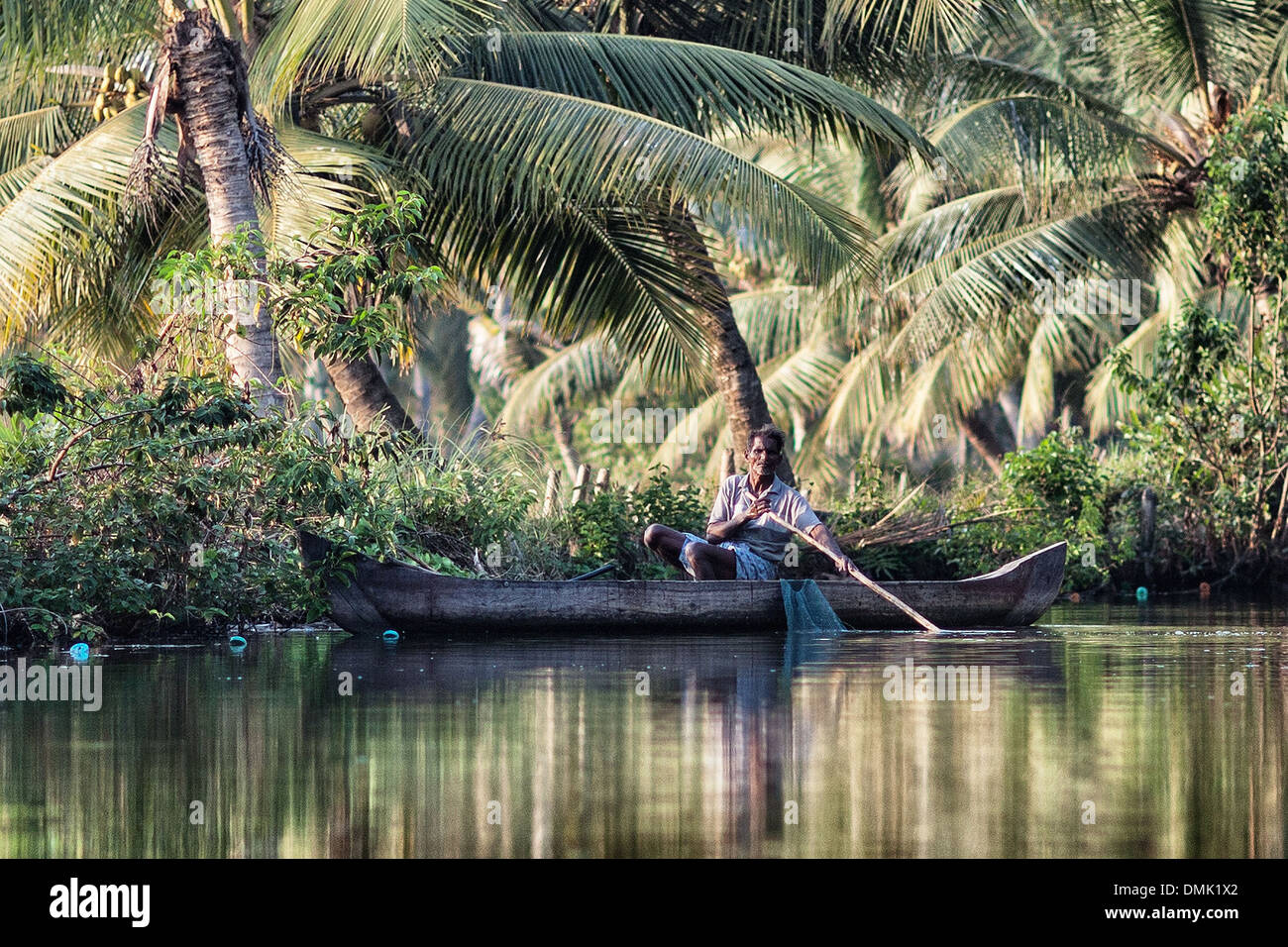 FISHERMAN LIVING IN A VILLAGE IN THE MIDDLE OF THE BACKWATERS, A ...