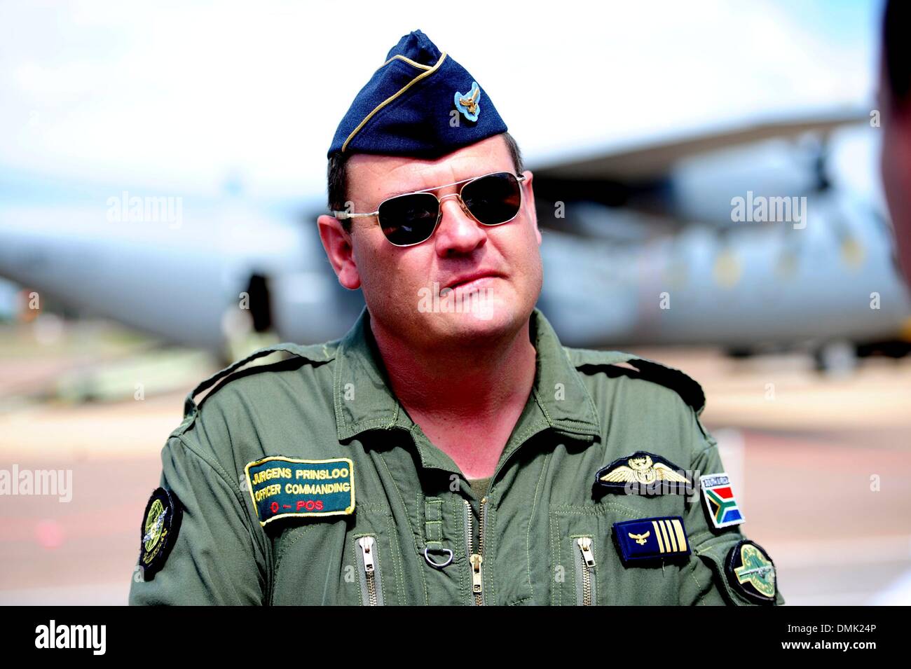 PRETORIA, SOUTH AFRICA: SANDF pilot Jurgens Prinsloo following the ANC ...