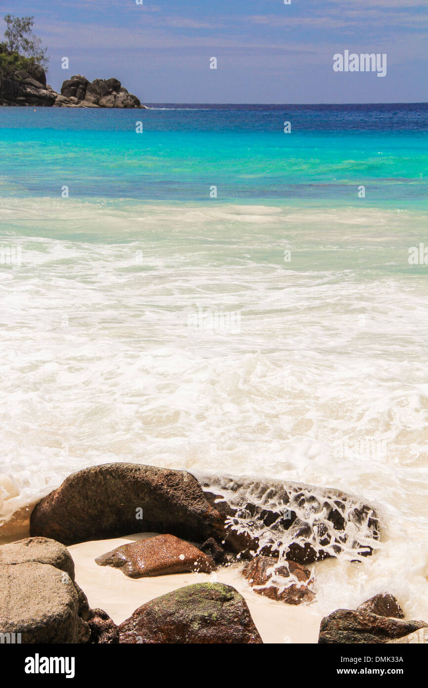 Landscape of beautiful exotic tropical beach with turquoise water Stock ...