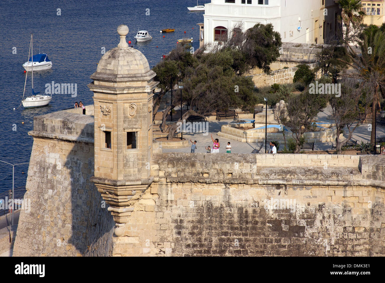 PEOPLE OF MALTA WAVING TO THE PASSENGERS ON A CRUISE SHIP FROM THE ...