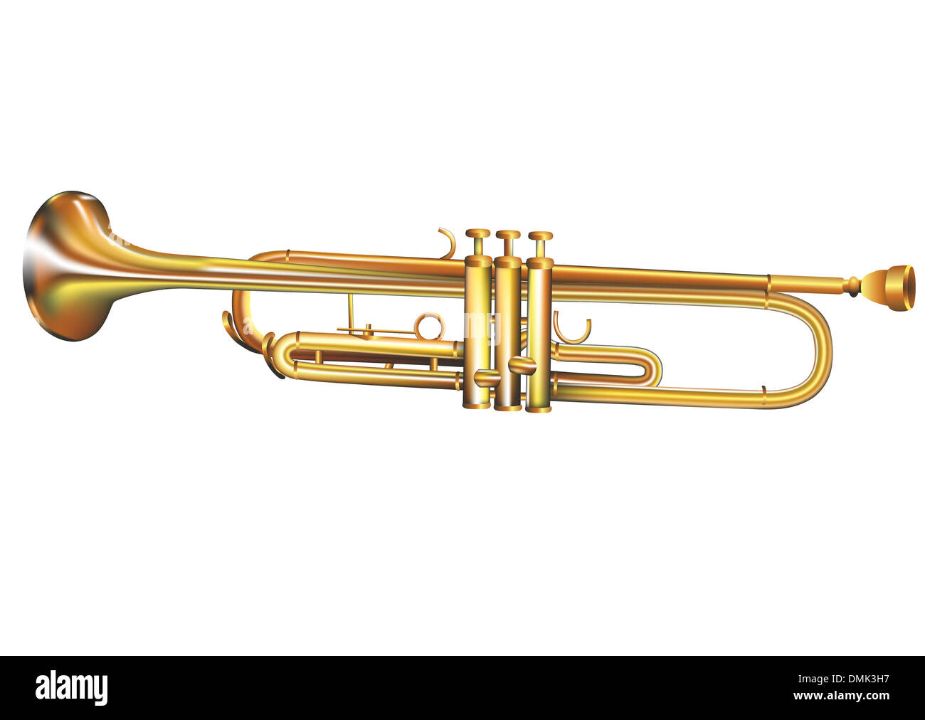 trumpet isolated on white background Stock Photo - Alamy