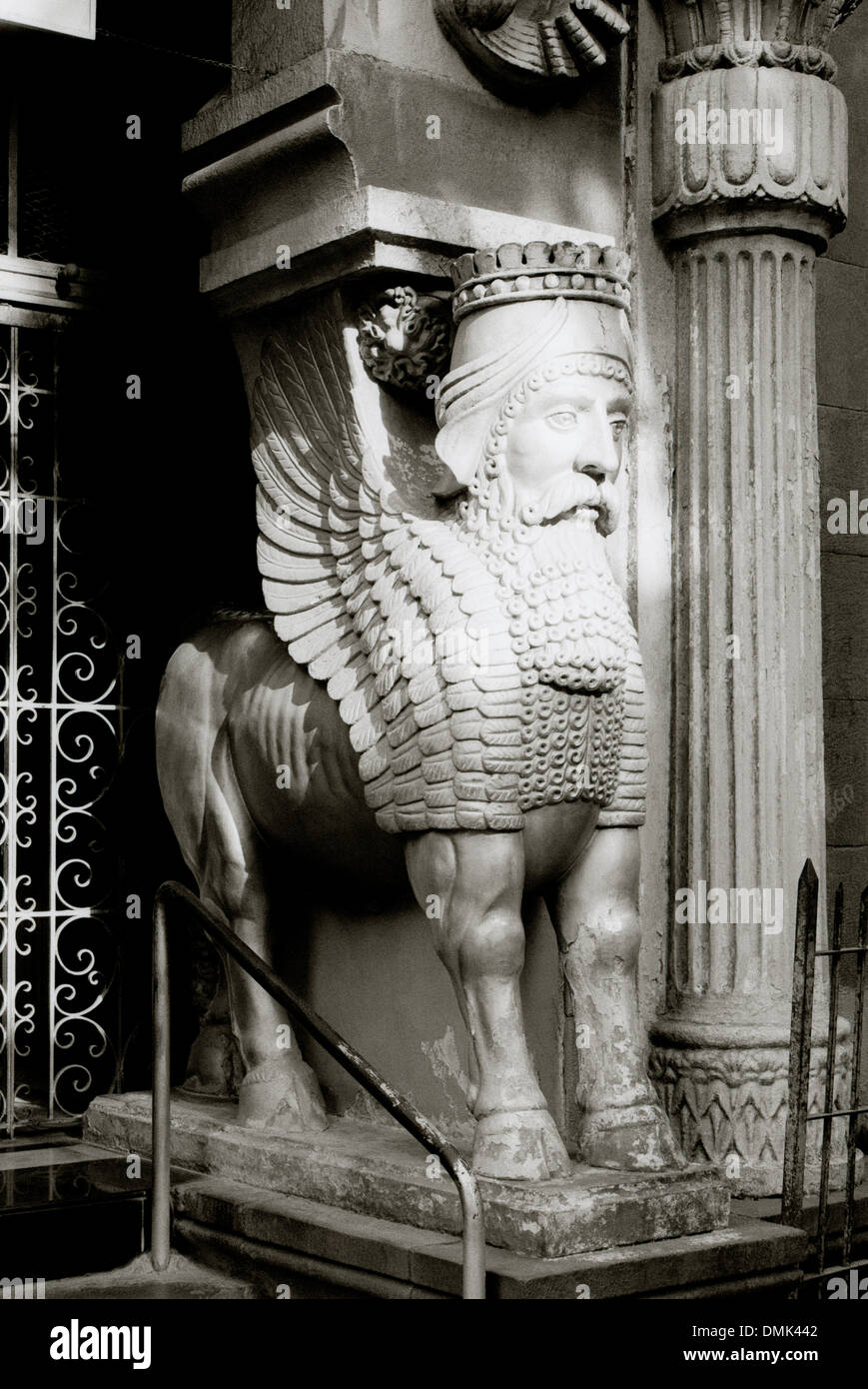 A Lamassu or Shedu is a deity at a Parsi fire temple Agiary in Mumbai ...