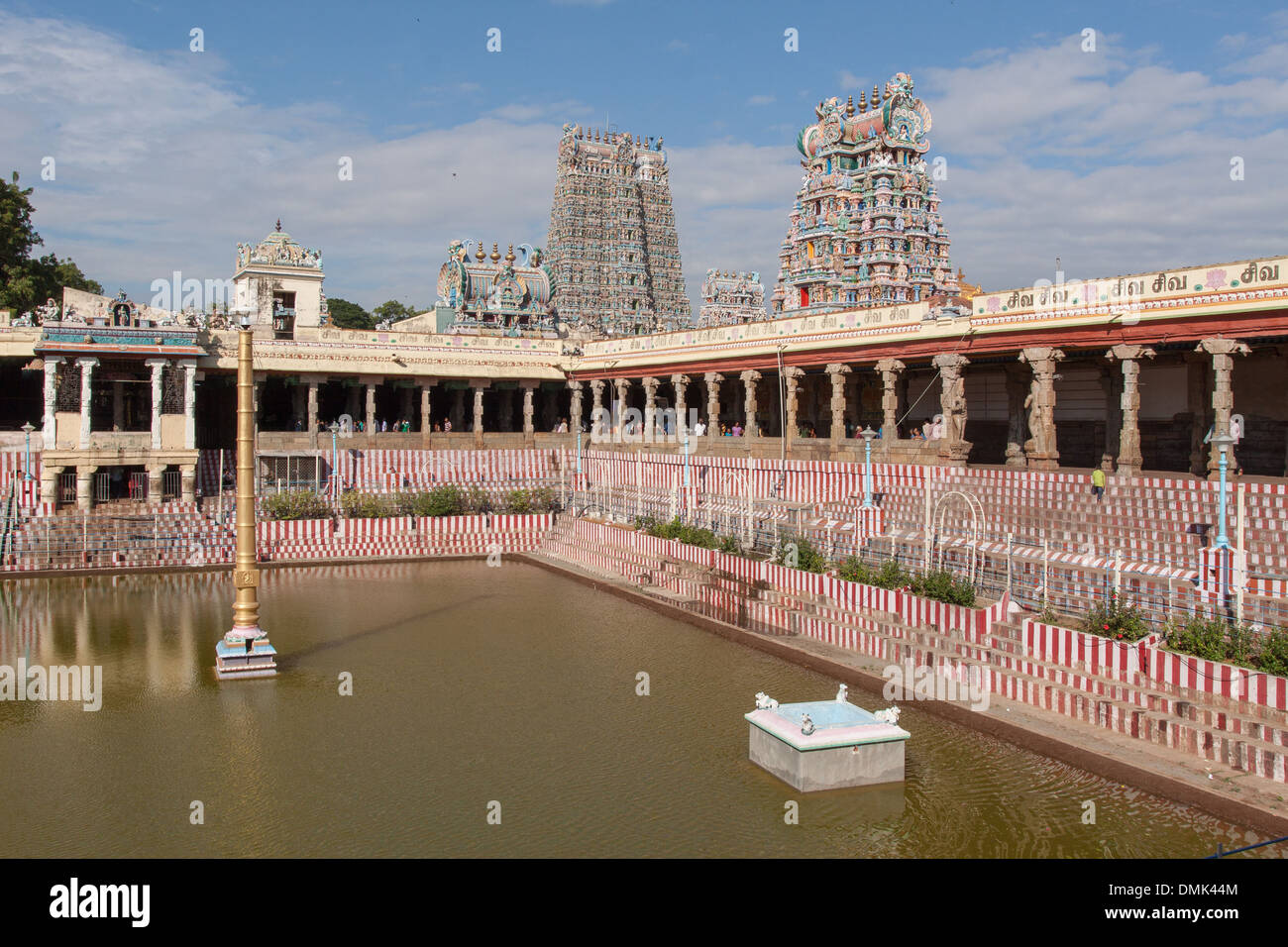 GENERAL VIEW OF THE TEMPLE OF MINAKSHI, MADURAI, STATE OF TAMIL NADU ...