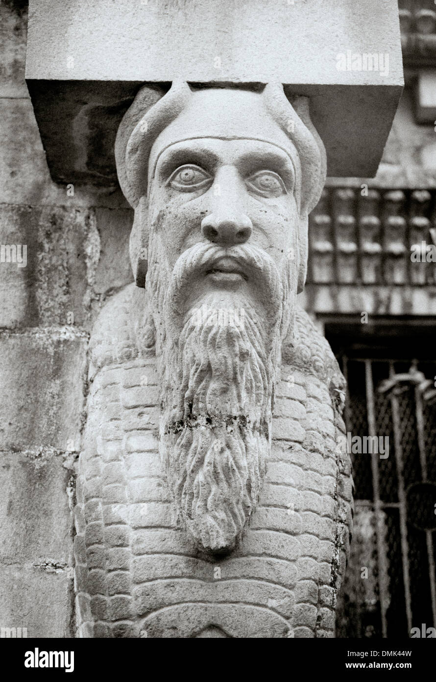A Lamassu or Shedu is a deity at a Parsi fire temple Agiary in Mumbai ...