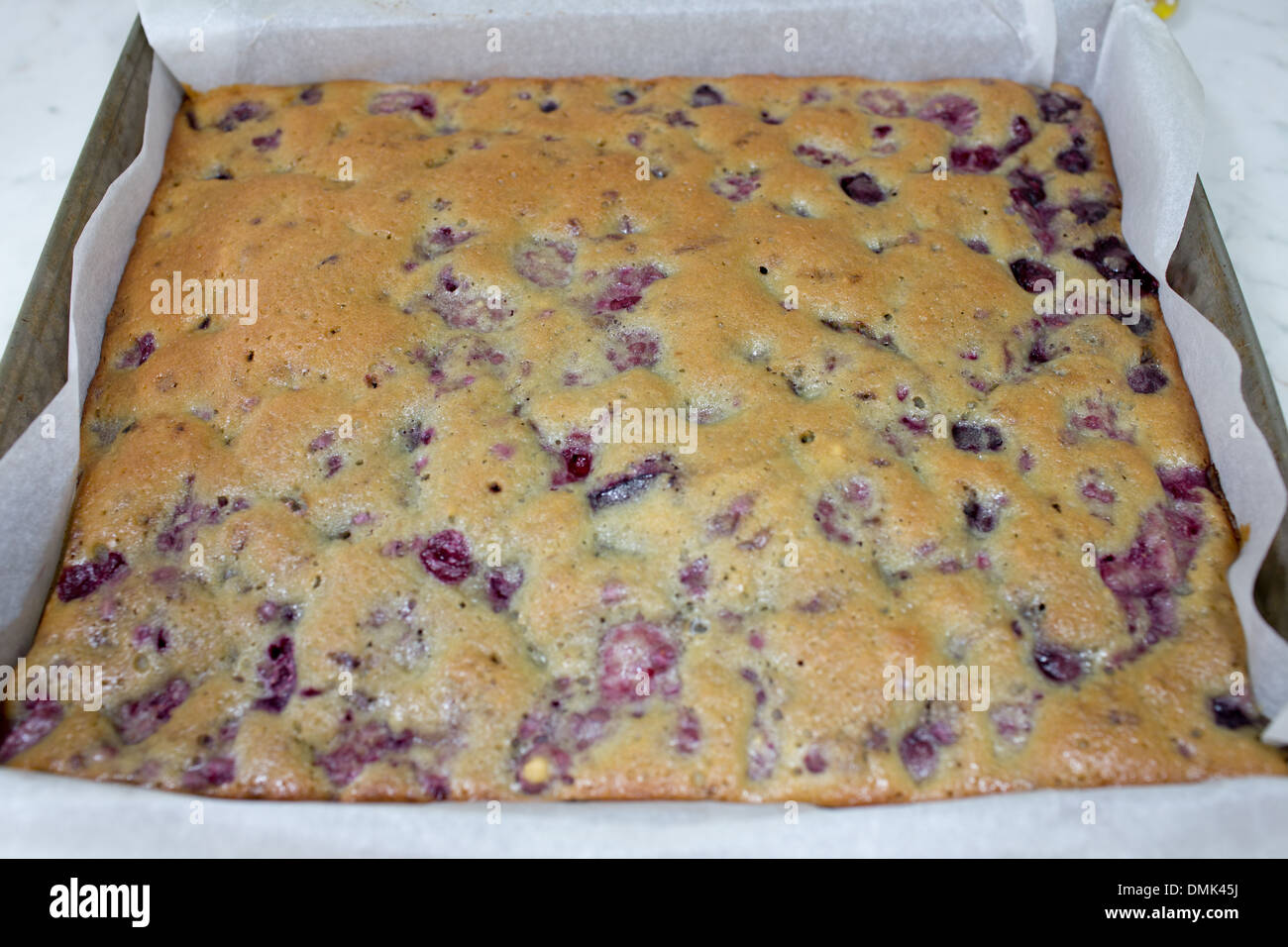 Cake with cherries and raspberries, in Polish kitchen Stock Photo - Alamy