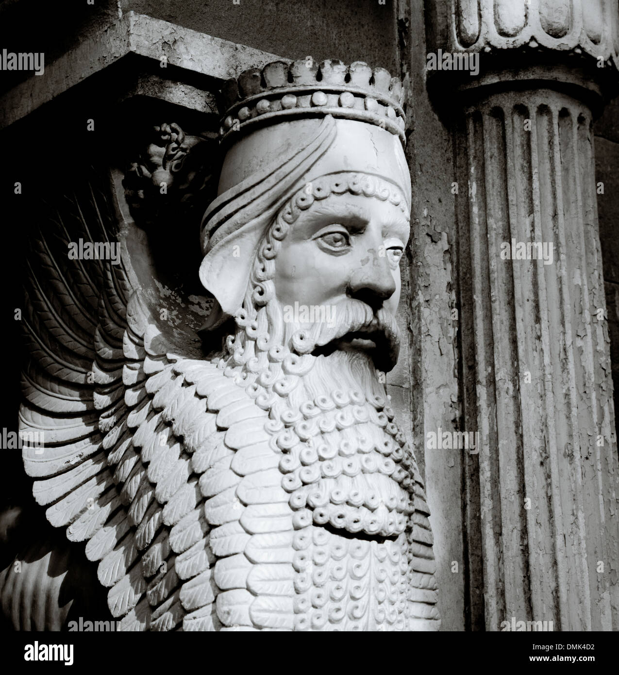 A Lamassu or Shedu is a deity at a Parsi fire temple Agiary in Mumbai ...
