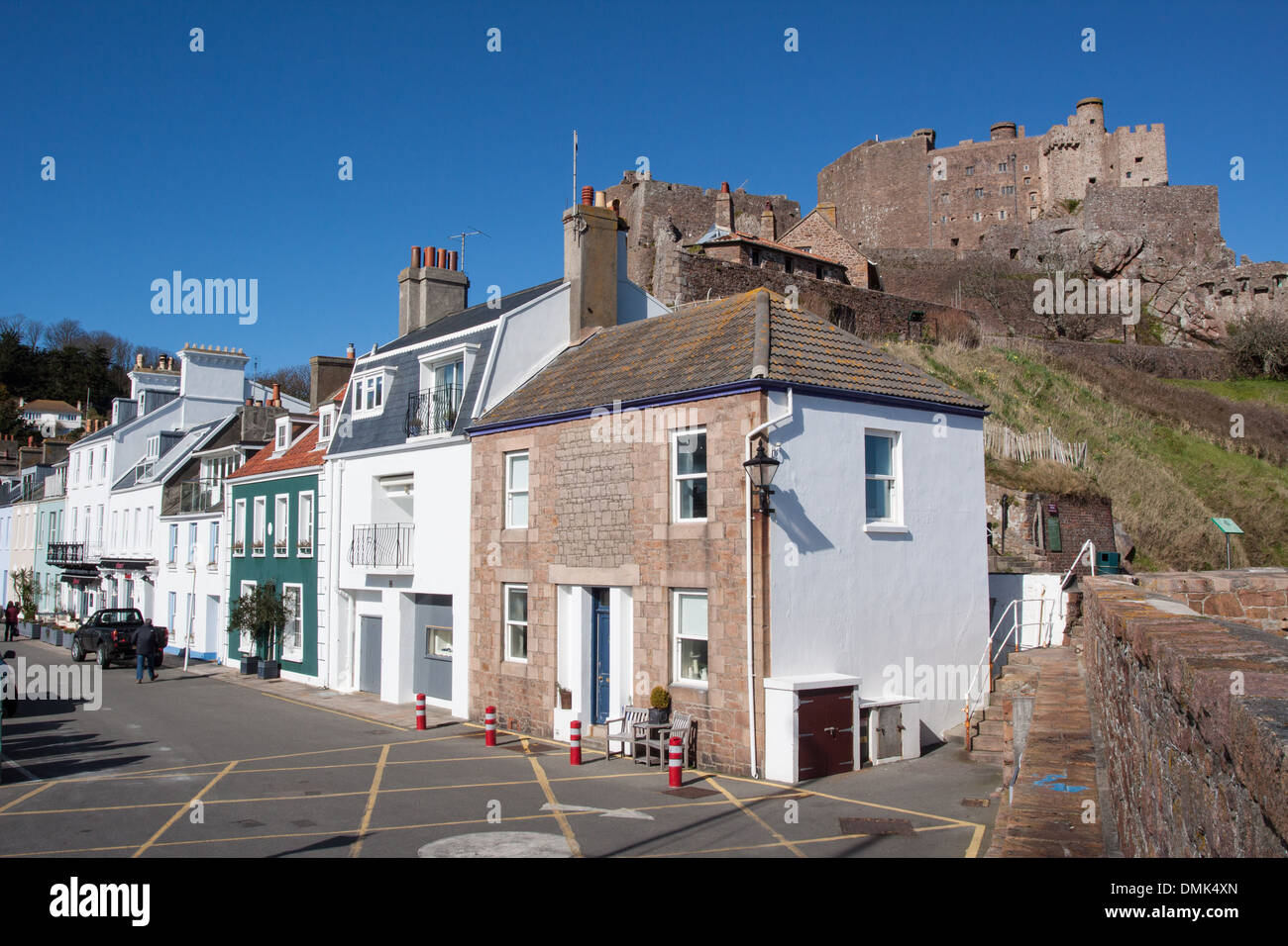 VILLAGE OF GOREY WITH ITS HOUSES LINING THE PORT AND THE FORTIFIED ...