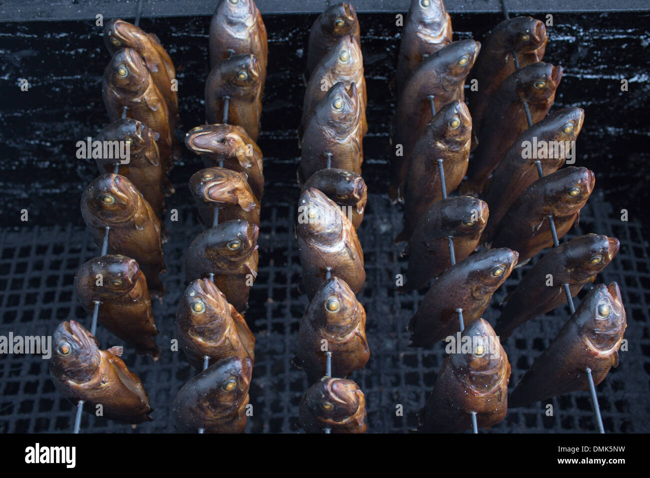 Preparation smoked trout in Polish cuisine conditions Stock Photo - Alamy