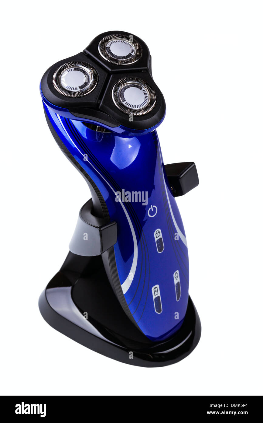 blue electric razor isolated on white background Stock Photo - Alamy