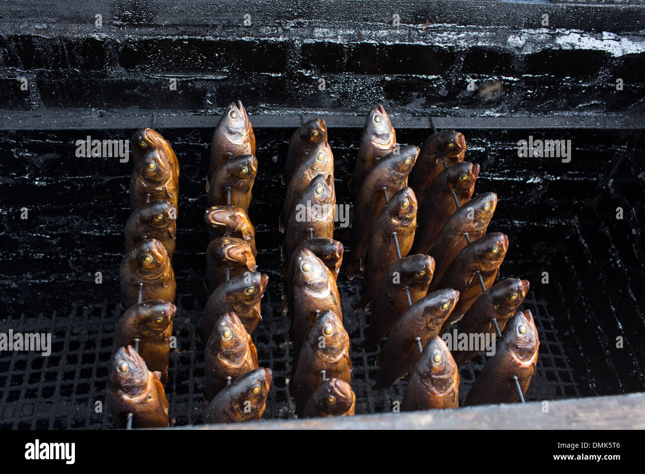 Preparation smoked trout in Polish cuisine conditions Stock Photo - Alamy
