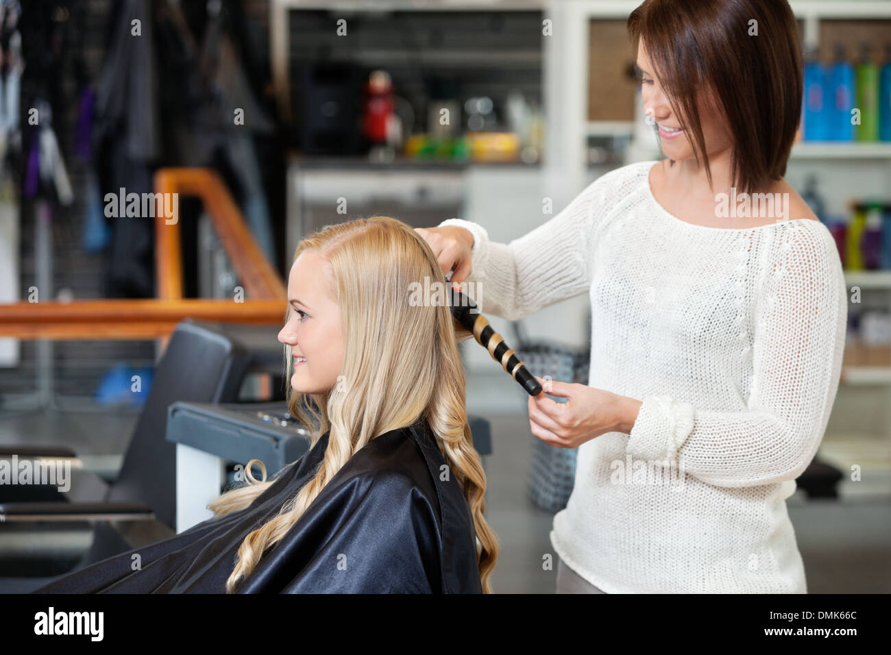 Woman young hair small curl hi-res stock photography and images - Alamy