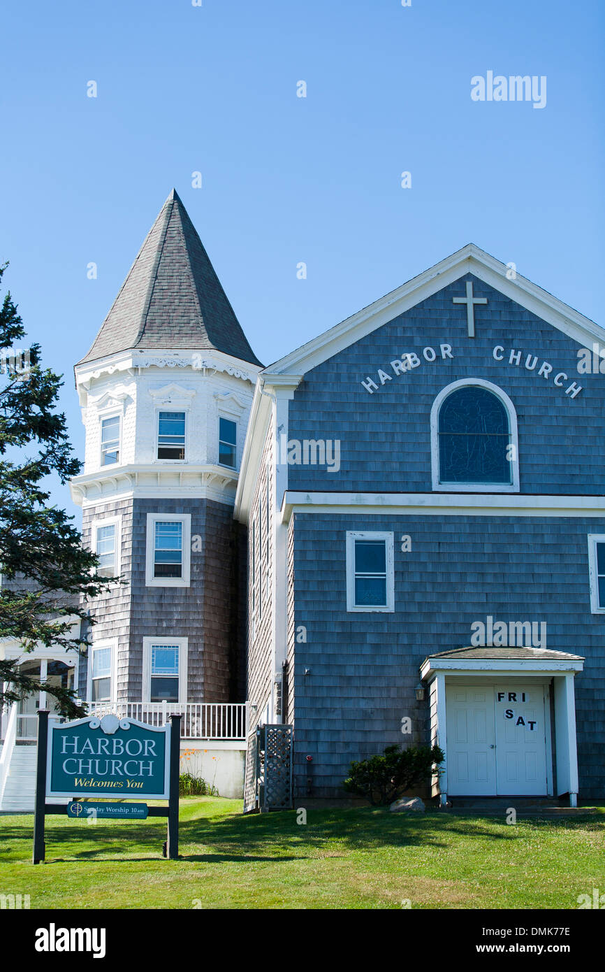 The harbor church in Old Harbor on Block island, Rhode Island, USA, a ...