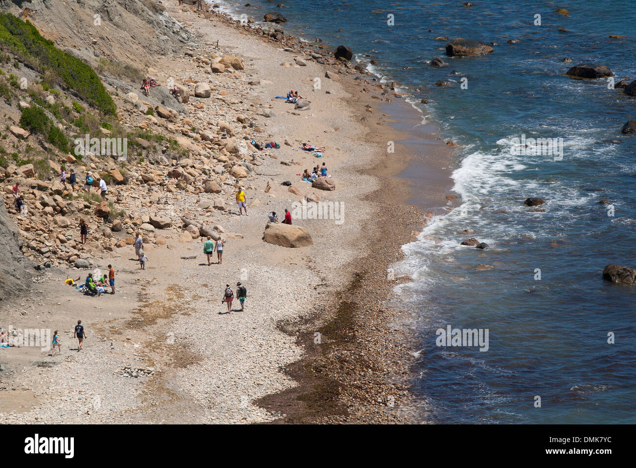 A view from above the beaches below Mohegan Bluffs, a natural beauty ...