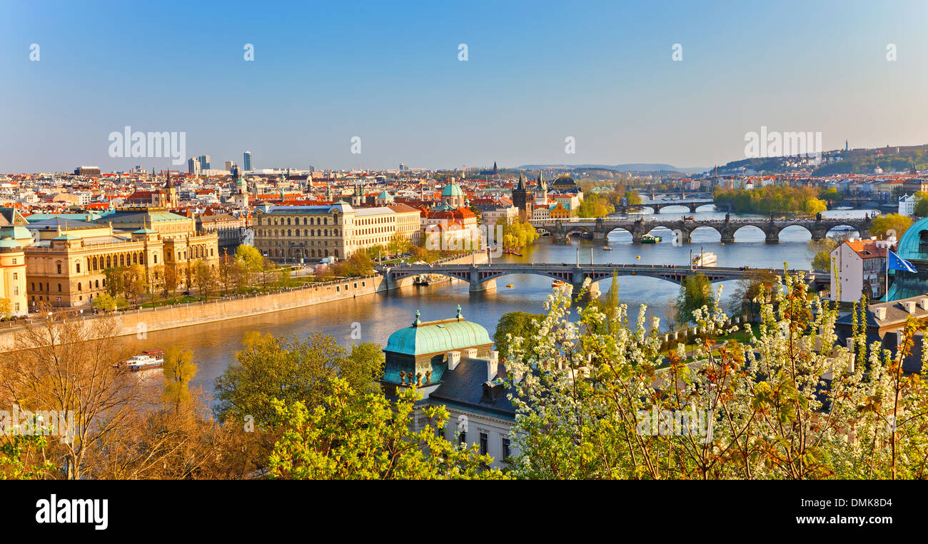 Prague at sunset Stock Photo - Alamy