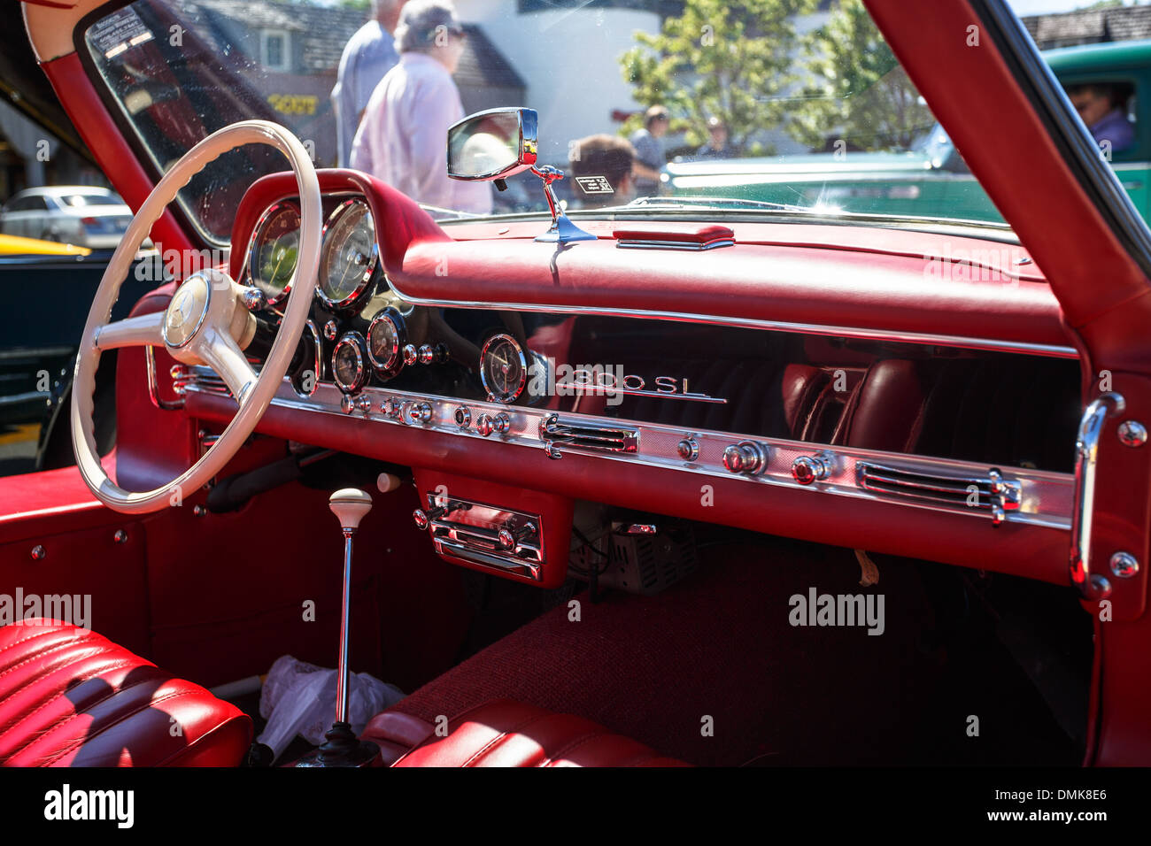 Mercedes -Benz 300SL interior in red Stock Photo - Alamy