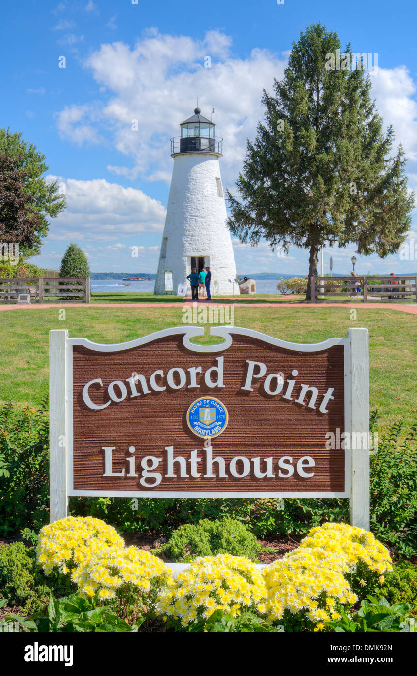 Concord Point Lighthouse at Havre de Grace in Maryland Stock Photo - Alamy