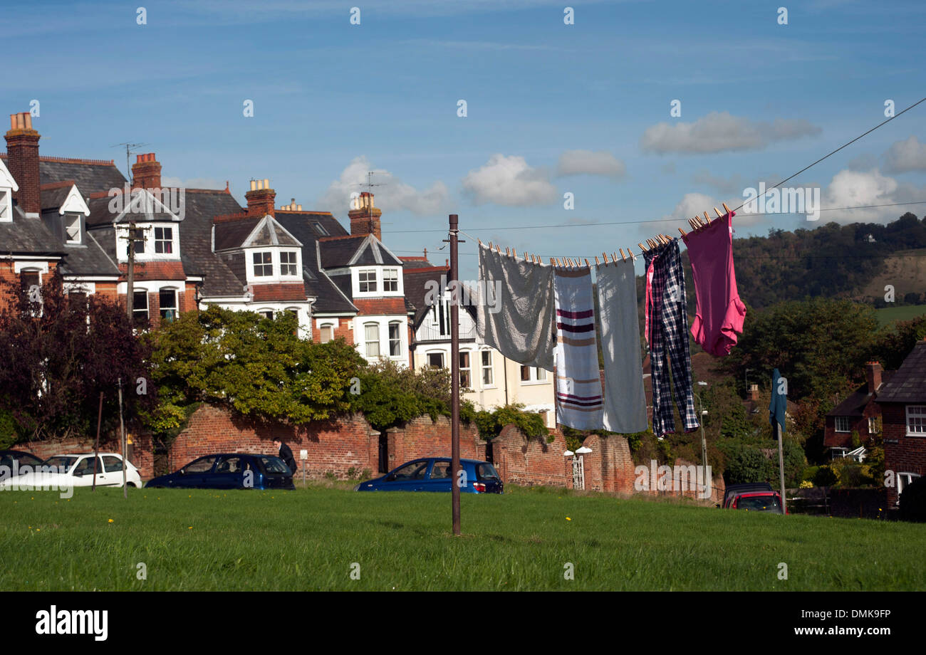 Communal washing lines on the heath at South Terrace, Dorking, Surrey ...