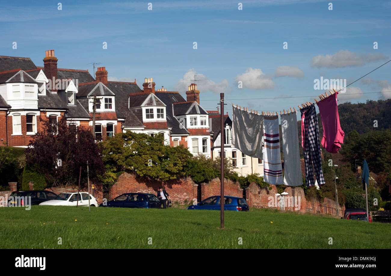 Communal washing lines on the heath at South Terrace, Dorking, Surrey ...