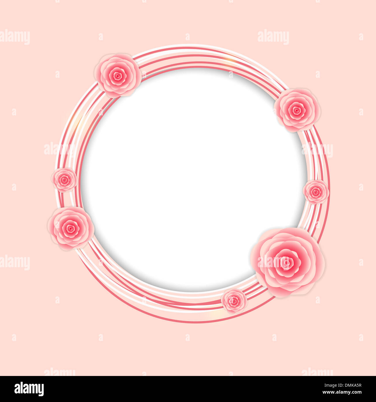 Cute Frame with Rose Flowers Vector Illustration Stock Photo - Alamy