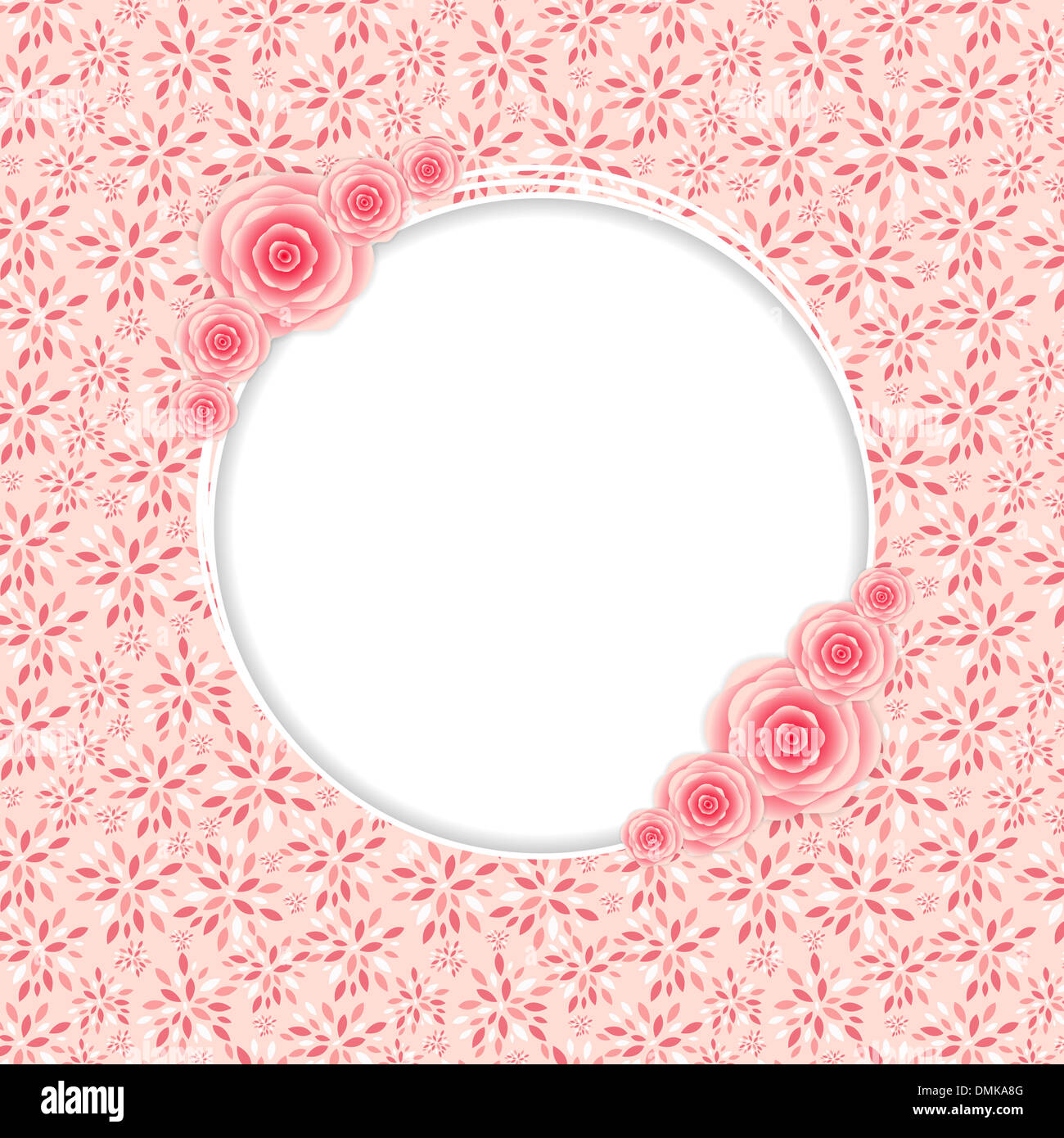 Cute Frame with Rose Flowers Vector Illustration Stock Photo - Alamy