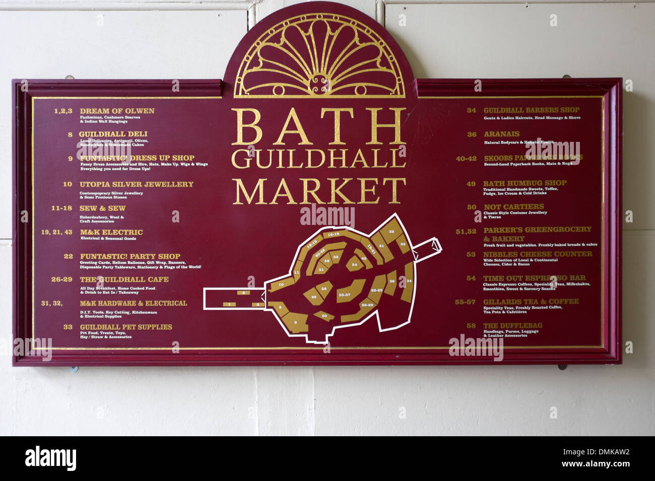 Bath Guildhall Market Sign Ancient Market Stock Photo - Alamy