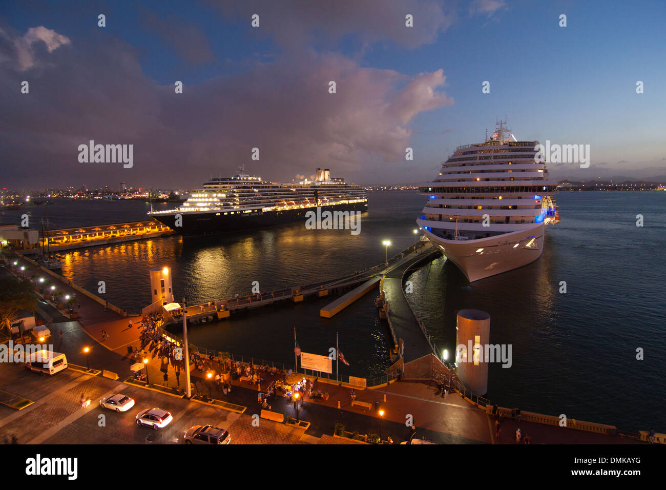 Cruise ships Holland America "Ryndam" and Carnival "Breeze" in port at ...