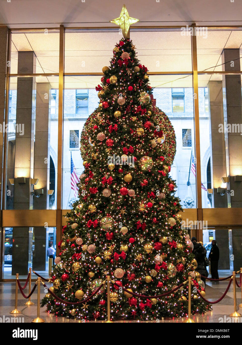 Christmas Tree, Lobby of MetLife Building, Holiday Season, NYC Stock ...