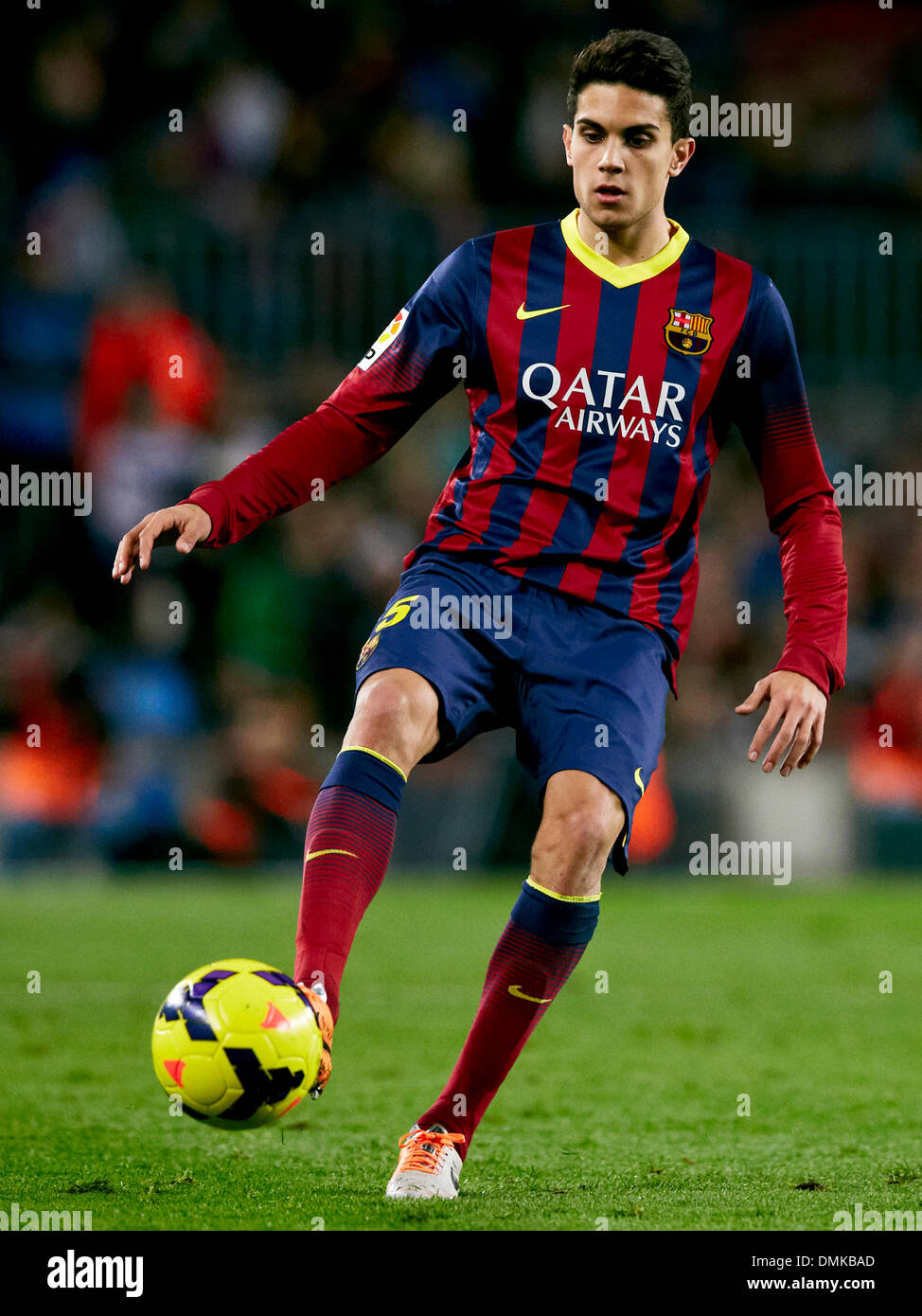 Barcelona, Spain. 14th Dec, 2013. Defender Marc bartra of FC Barcelona ...