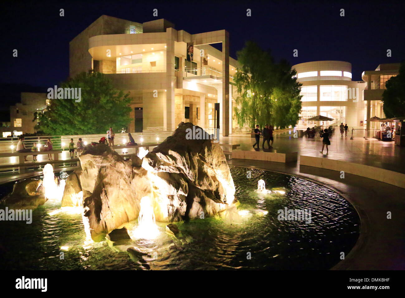 rock fountain at the Getty Center Stock Photo - Alamy