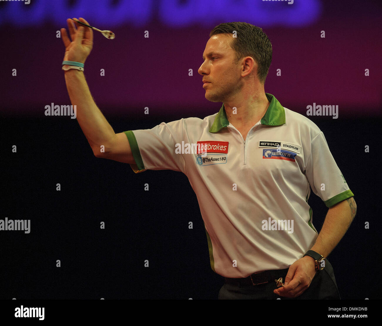 London, UK. 14th Dec, 2013. Paul Nicholson (Australia) [20] in action ...