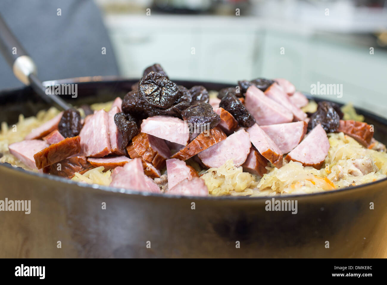 Preparation traditional Polish Bigos Stock Photo - Alamy