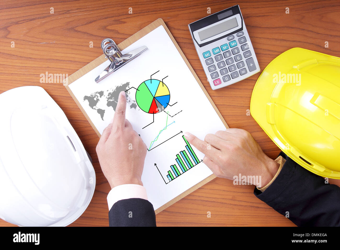 Engineer discuss and present his job for prepare to do something with ...