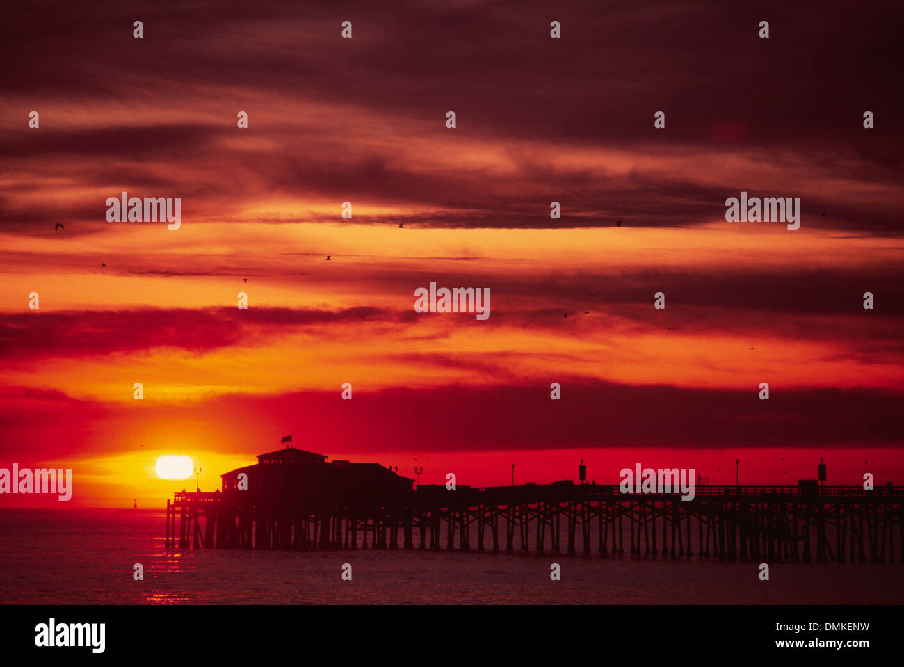 Seal Beach Pier sunset, Seal Beach, California Stock Photo - Alamy