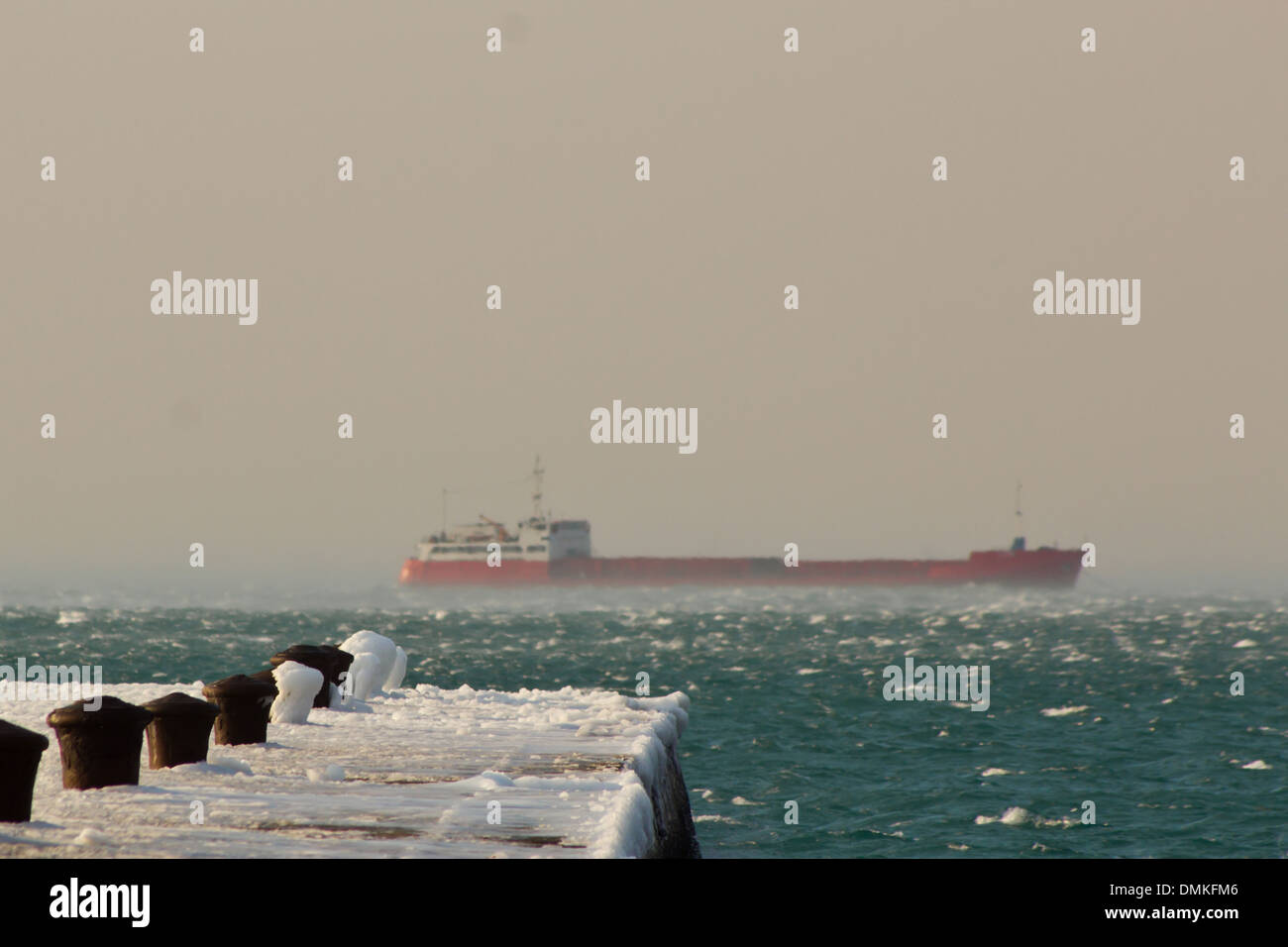 a tanker in the bay of Trieste in a windy day of the winter Stock Photo ...