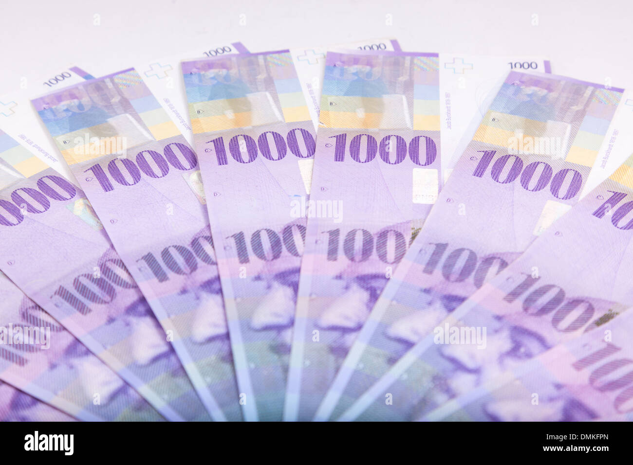 Swiss Francs banknotes spread over the floor - Switzerland currency ...