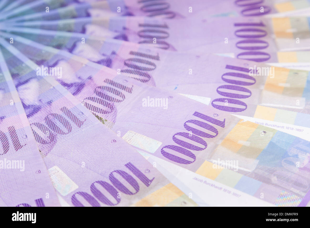 Swiss Francs banknotes spread over the floor - Switzerland currency ...