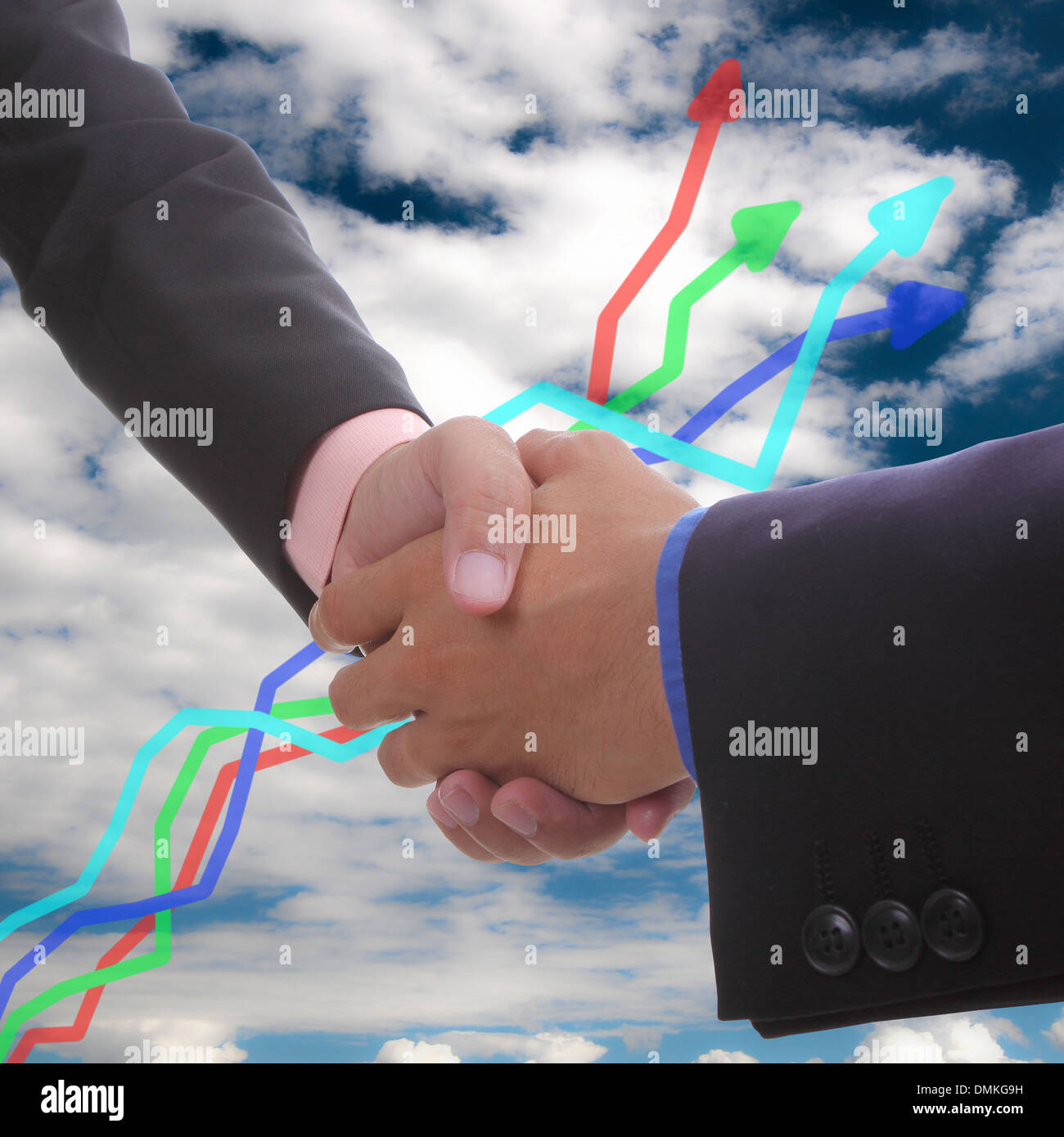 Businessman shake hands for good corporate their business to successful ...